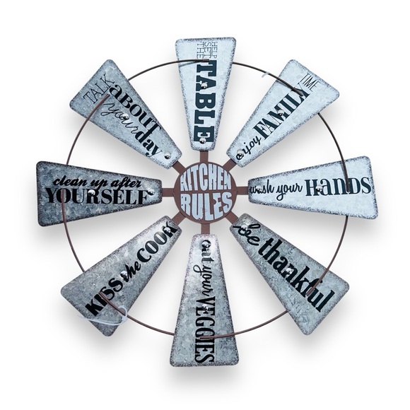Wall Decor | Kitchen Rules Metal Windmill Farmhouse Decor New | Poshmark